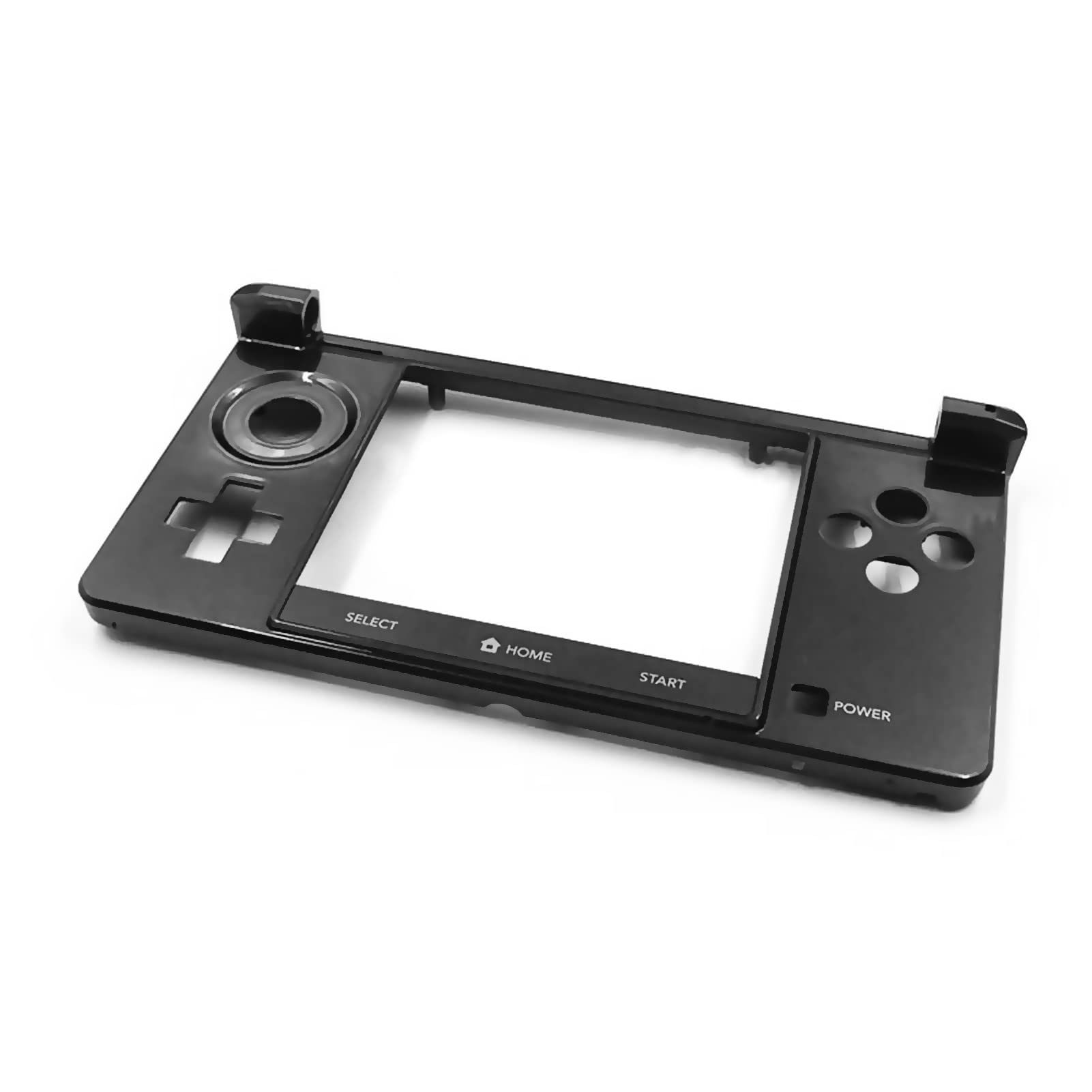 Original for 3DS Shell C Faceplate Black Replacement, for Nintendo 3DS Handheld Game Console, Bottom Screen Frame Middle Housing Case Buttons Cover Repair Spare Parts Accessories