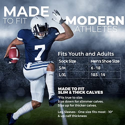 Long Scrunch Socks Football Drip, 4 Socks, 2 Leg Sleeves Included, Stain Resistant Padded Football Socks, OBJ Socks Football (as1, numeric, numeric_10, numeric_14)