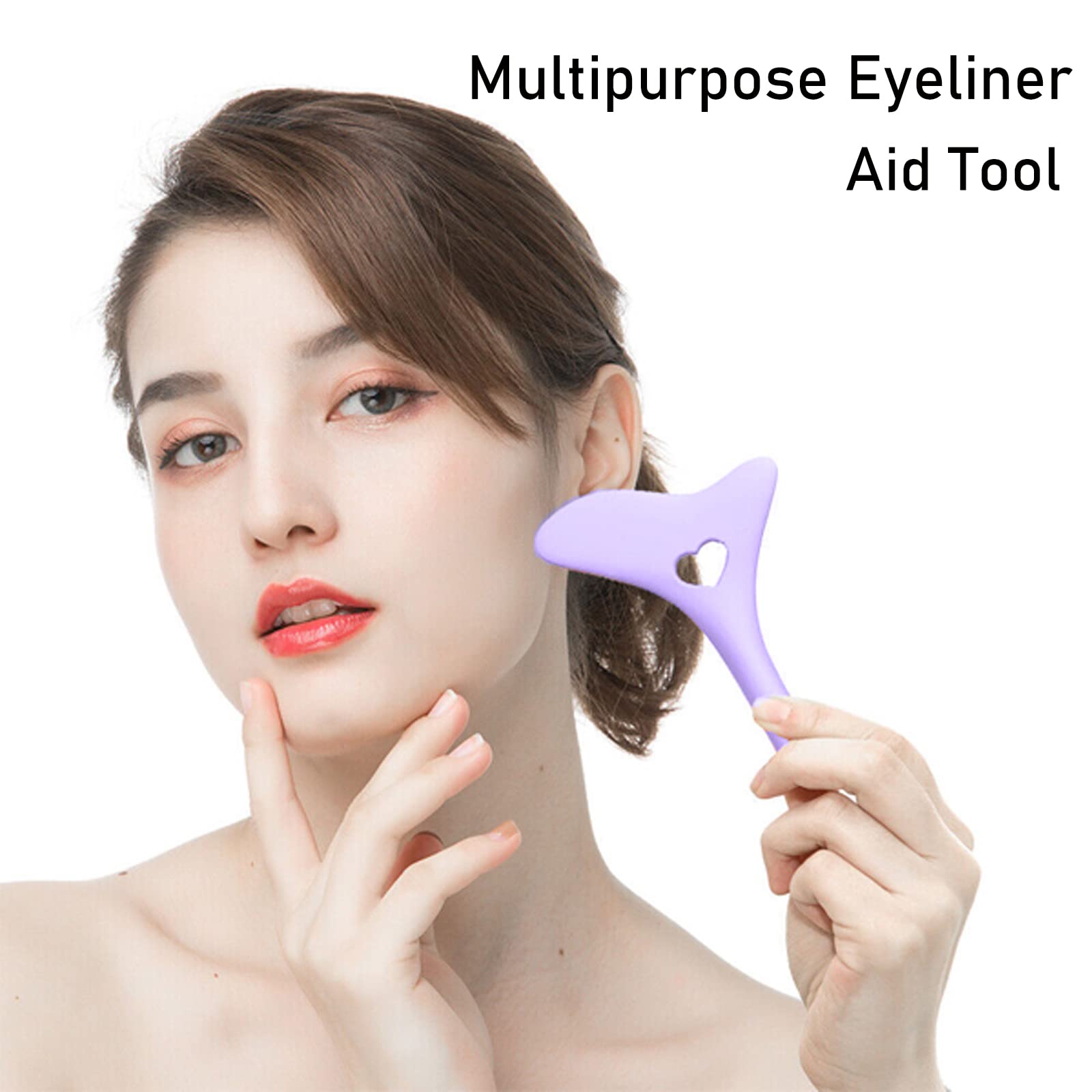 SHANPIN 2pcs Eyeline Stencils Silicone Winged Tip Eyeline Aid Eyebrow Pencil Stencil Reusable Smoky Eyeshadow Multifunctional Eye Makeup Tool Kit Quick Stencil Aid Eyeline Molds Eyeliner Stencil