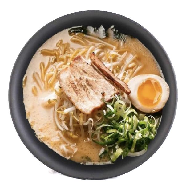 Lucky Star Melamine Round Bowls Set Ramen Vietnam Pho Noodles Soup Bowls, 8-1/16"dia. X 3-1/16” H (Capacity: 48 oz), Black (24)