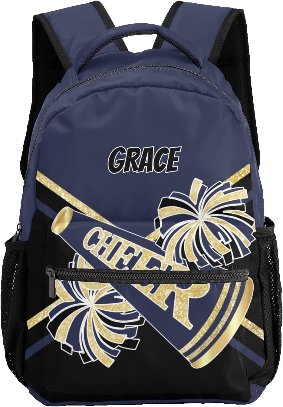 KLiHDSM Cheer Cheerleader Navy Waterproof Backpack Sport Shoulder Bag for Boys Girls