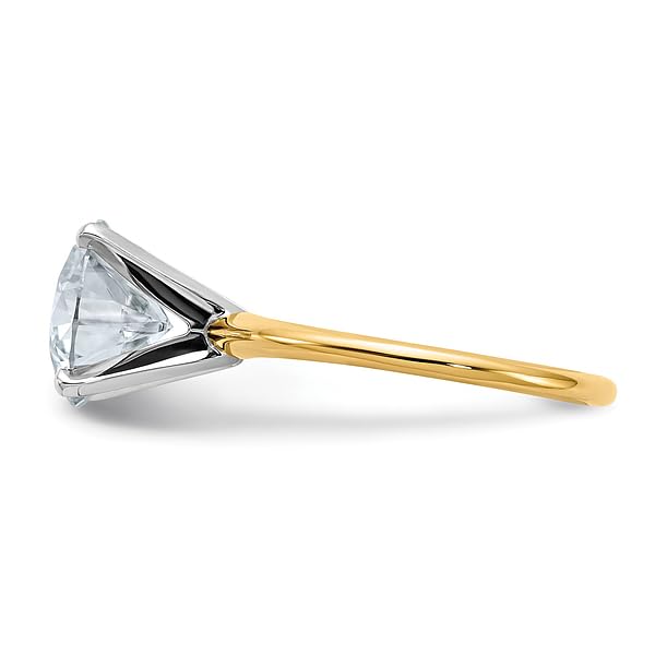 IceCarats 14K Yellow Gold 3ct. Round Moissanite Solitaire Engagement Ring Size 9