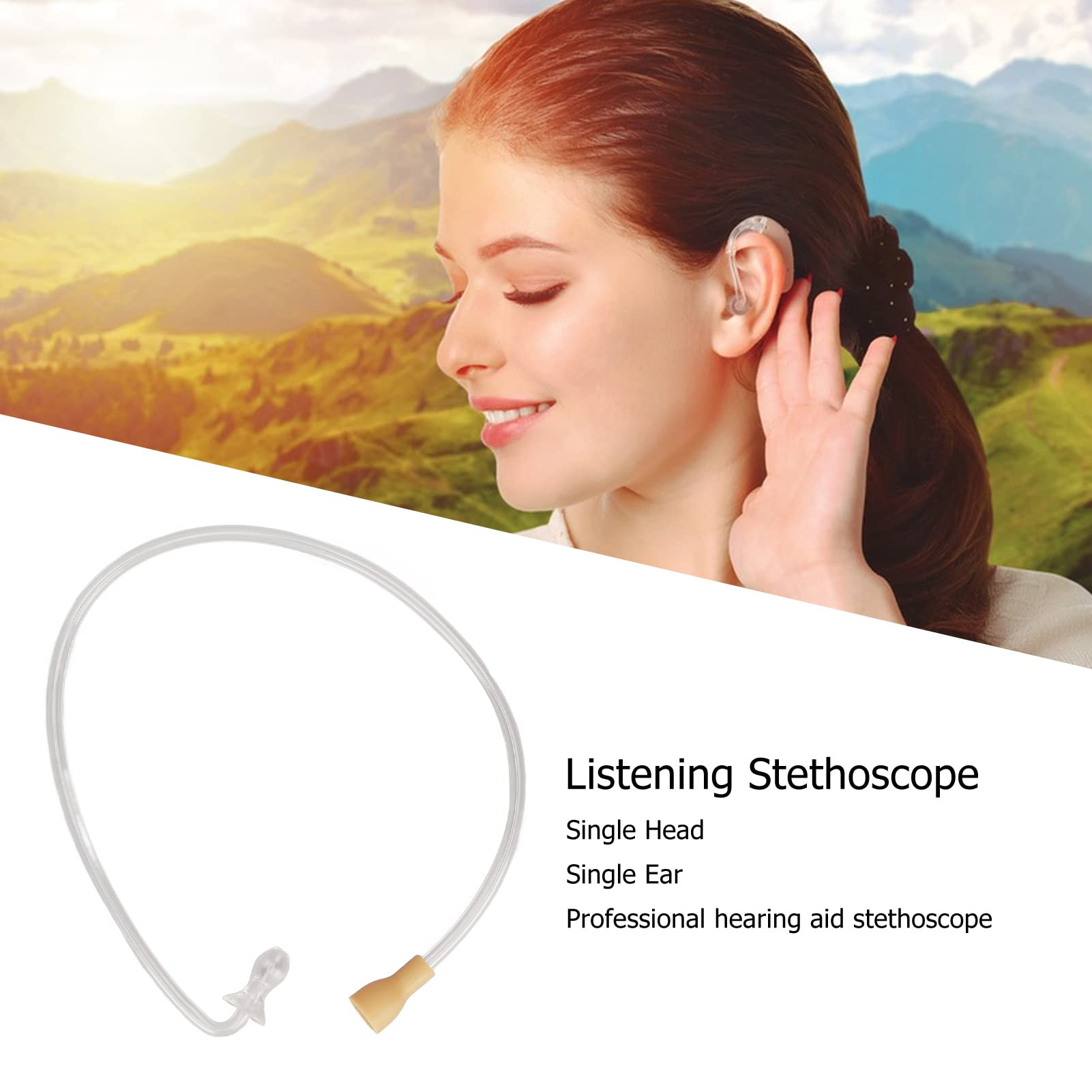 Stethoscope, Professional Lightweight Single Ear Stethoscope for Hearing Aids