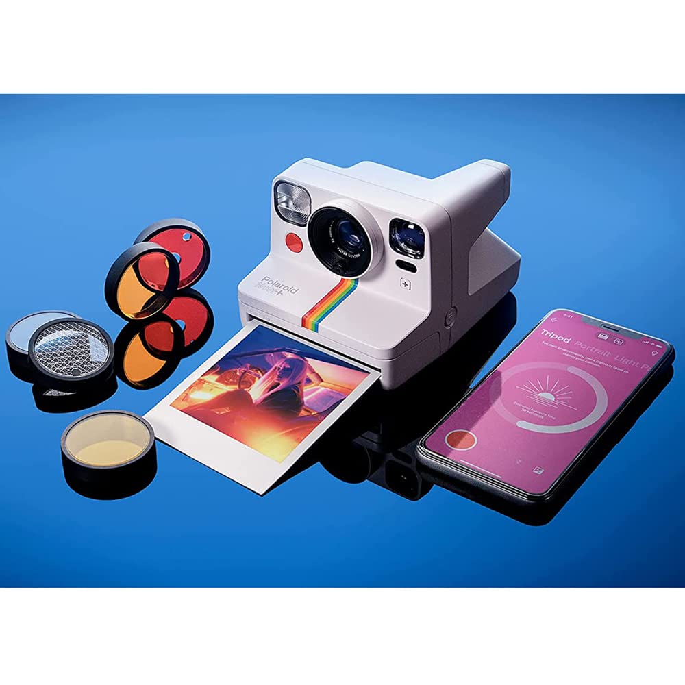 Polaroid Originals PRD9062 NOW+ Instant Camera, White with Lens Filter Set Bundle with Deco Photo Camera Bag