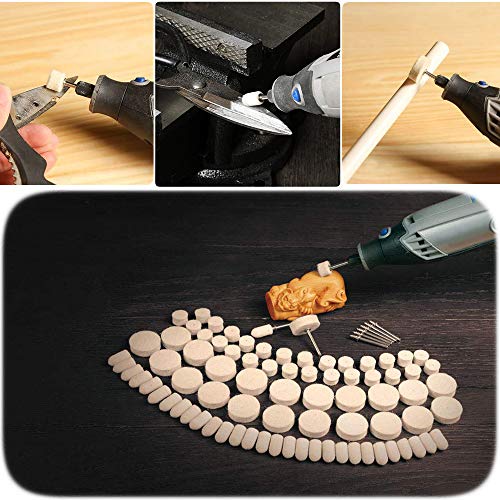 Polishing Buffing Wheel for Dremel Polishing Kit,Point & Mandrel Kit,for Dremel Rotary Tools - Accessories Kit Fit - 1/8 Inch Shank(111Pcs)