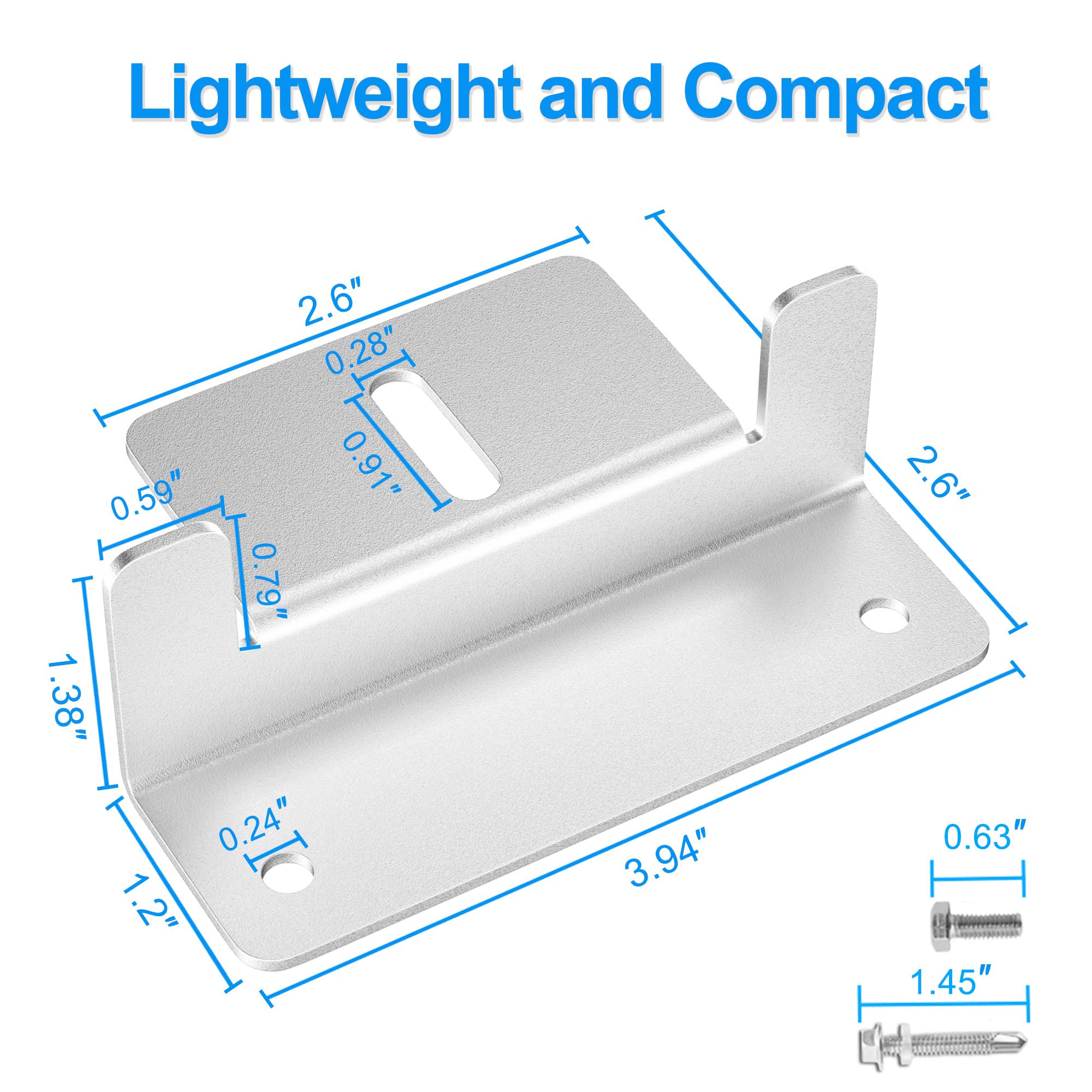 POWOXI Solar Panel Mounting Brackets, Aluminum Anti-Corrosion Mounting Brackets for RV, Trailer, Boat, Yacht, Wall and Other Off Gird Installation, Set of 4 Units(16Pcs)