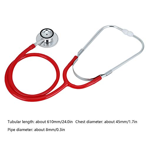 Stethoscope, Universal Dual Head Stethoscope, 2 Set Dual Head Stethoscope for Adults Children Suitable for Doctors, Nursing Students and Home Use Health Care Device(Red)