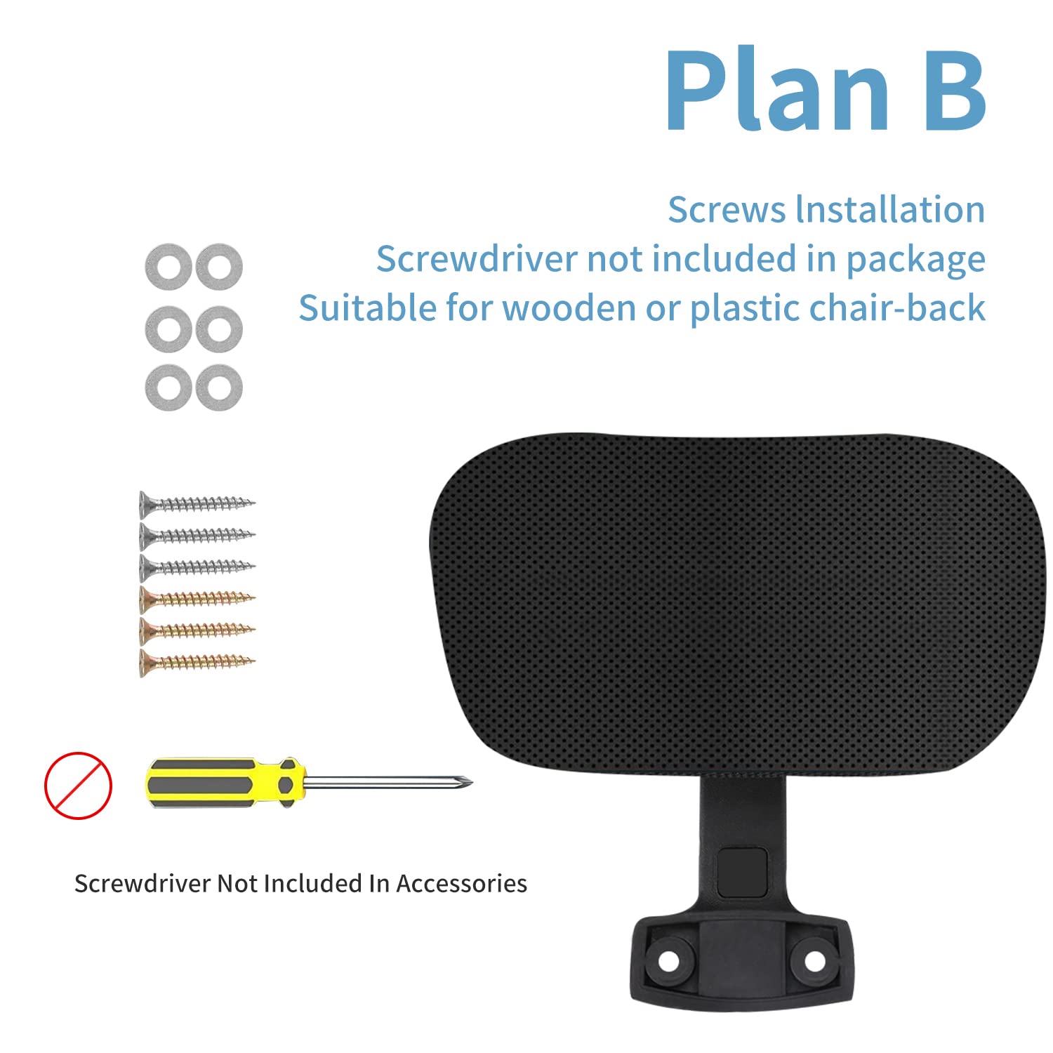 Office Chair Mesh Headrest Attachment Universal, Adjustable & Detachable Ergonomic Neck Support Cushion Clip On, Breathable Mesh Head Pillow Detachable, Compatible with Most Chairs