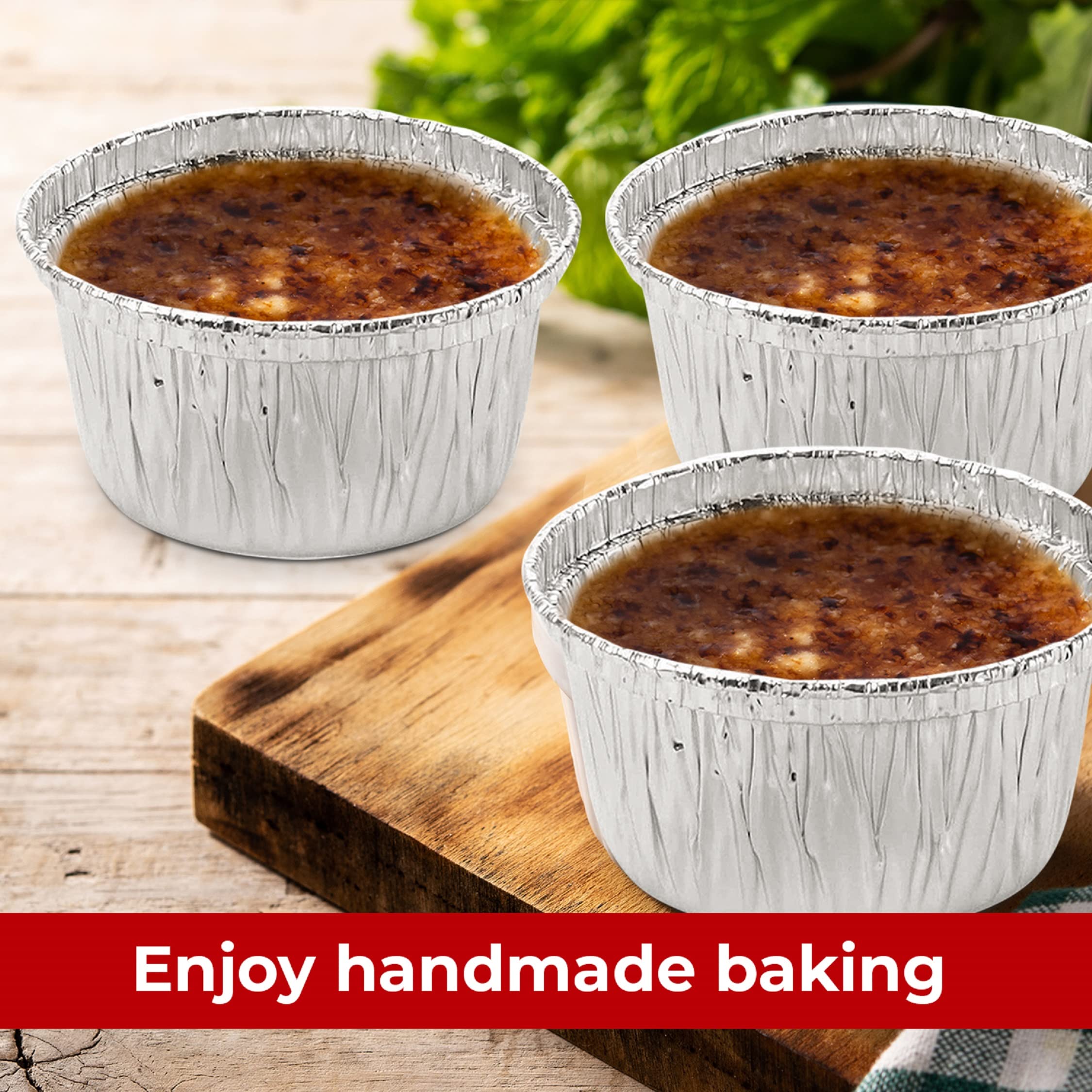 Pack of 100 Ramekins, American-Made 4 oz Aluminum Foil Utility Cups - Perfect for Baking, Cooking, and Serving