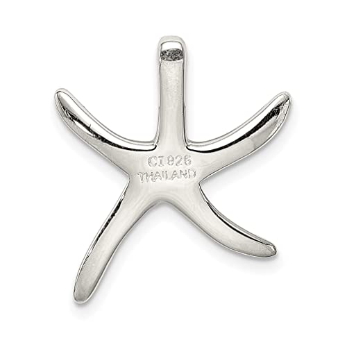 IceCarats 925 Sterling Silver Starfish Slide Necklace Charm Pendant 22mm x 20mm Only