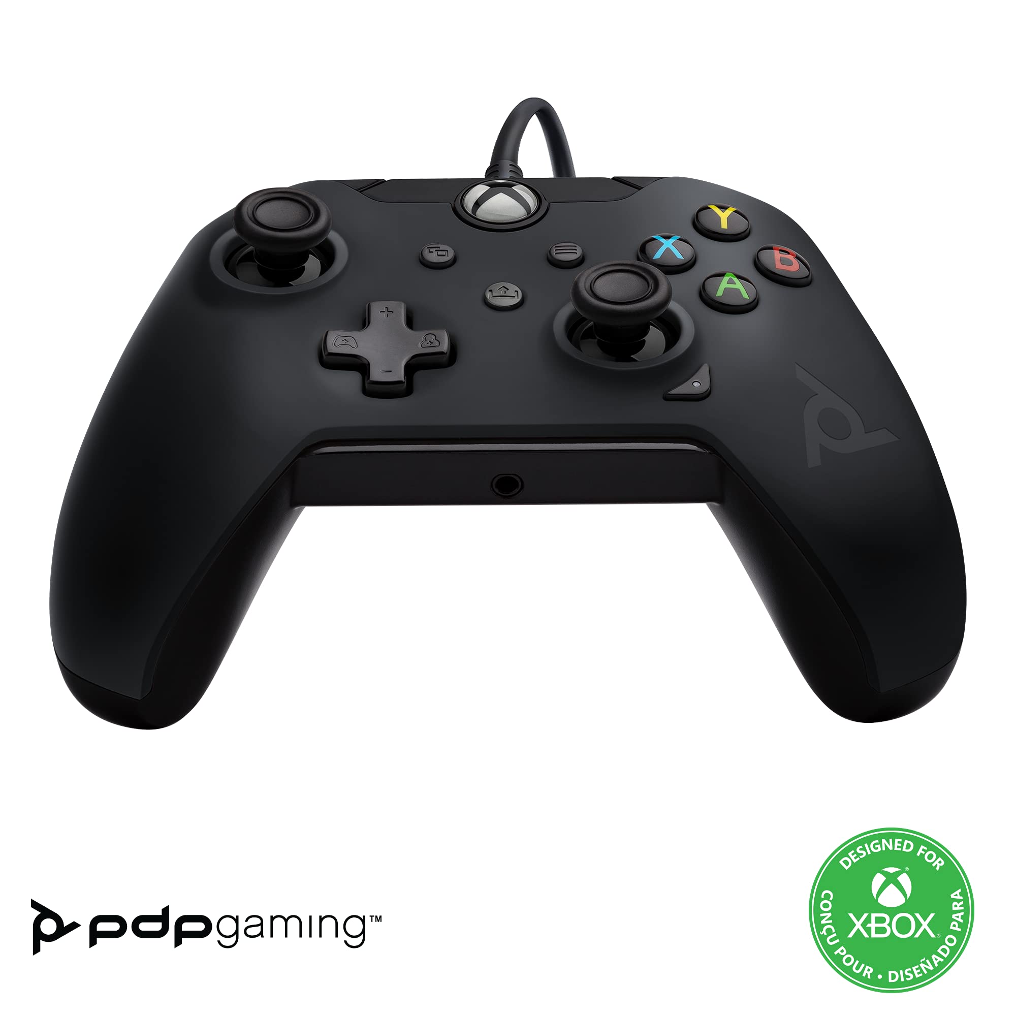 PDP Wired Game Controller - Xbox Series X|S, Xbox One, PC/Laptop Windows 10, Steam Gaming Controller - USB - Advanced Audio Controls - Dual Vibration Videogame Gamepad - Raven Black (Renewed)