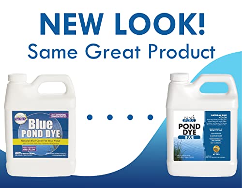 Pond Worx Blue Lake and Pond Dye - 4X Concentrated Liquid Pond Colorant β Shades and Protects Your Pond, Treats up to 1 Acre β1 Quart
