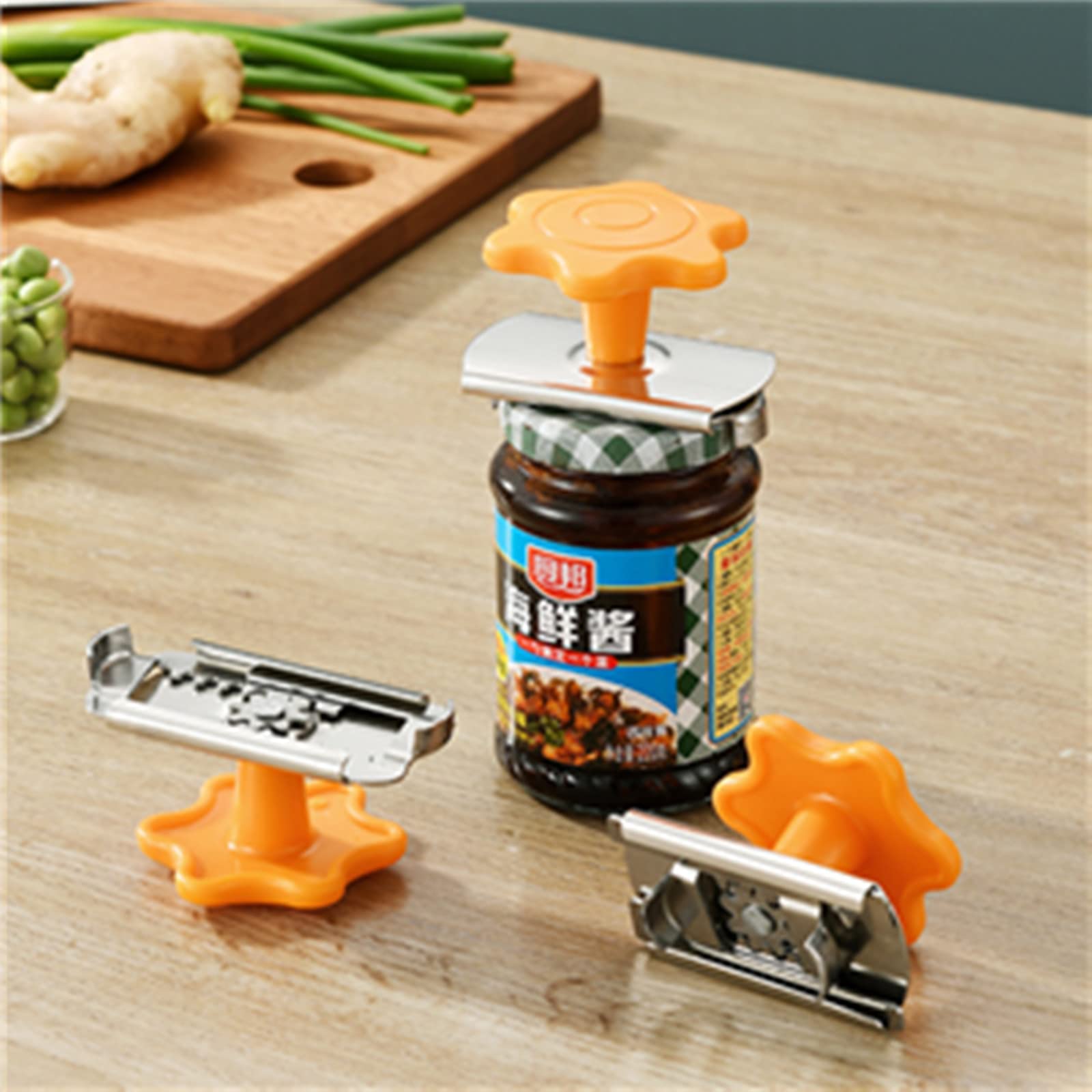Nubadam Jar Opener For Weak Hands, Adjustable Effortless Arthritis Jar Opener For Seniors, Stainless Steel Adjustable Lid Opener Kitchen Accessories Opener, Bottle Opener For Arthritic Hands(orange)…