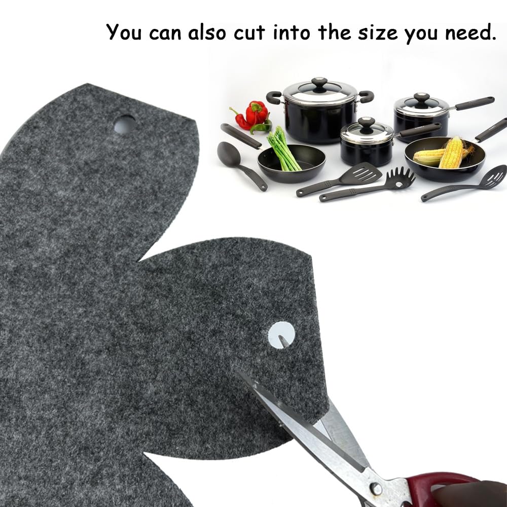 Pot and Pan Protectors, Set of 12 and 3 Different Size, Pot Dividers Pads/Cookware Protector Set/Stacking Pot Separators Protectors for Stacking and Protecting Your Cookware(Grey)