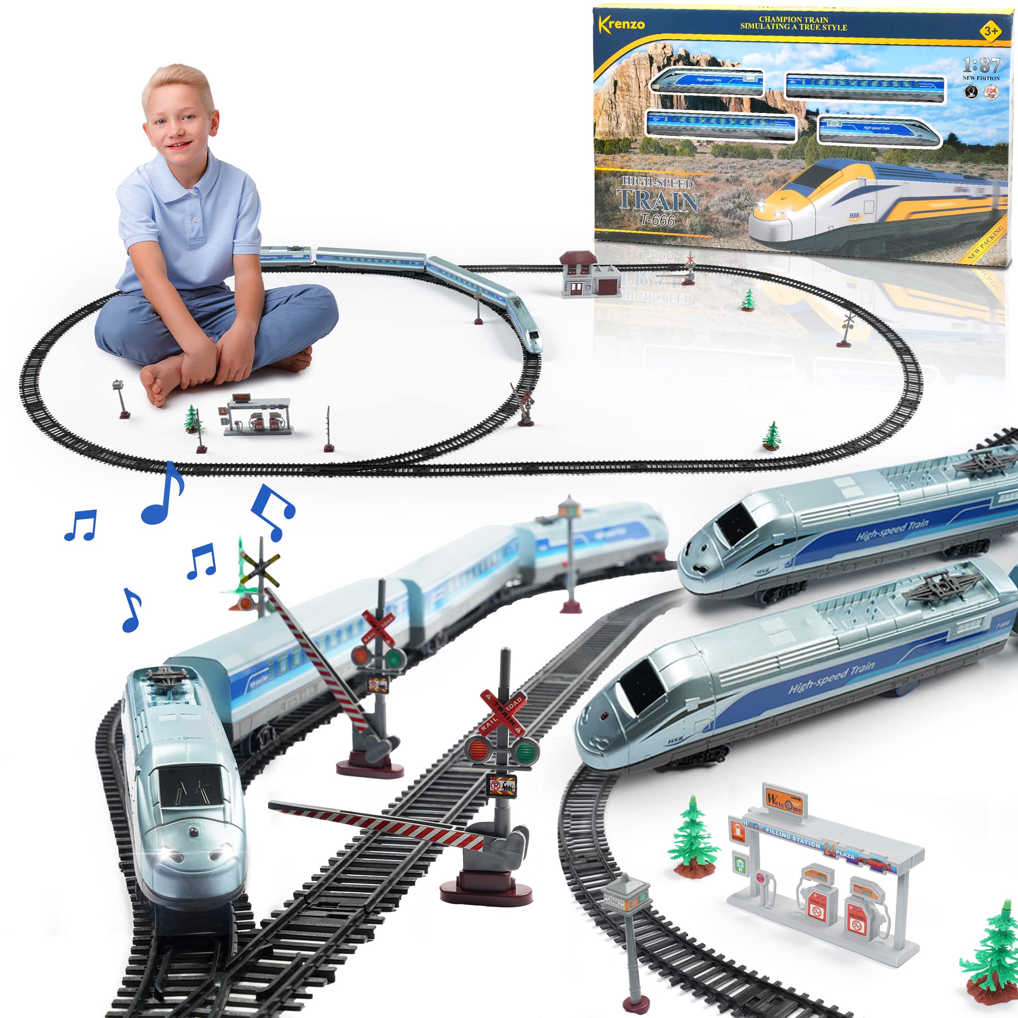 Polar Express Train Set for Boys & Adults - Christmas Under Tree - Electric Train Set Toy Model - Bullet Train Monorail - Jouet de Train Pour Enfant - Tren de Juegete Electrico Navidad