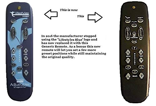Lifestyles S-Cape Replacement Remote (New 2020 Black Version) by Leggett and Platt for Adjustable Bed
