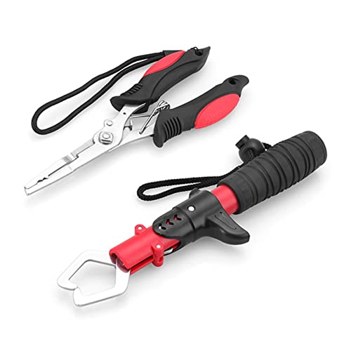 MengK Fish Tackle Fishing Gripper Fishing Pliers Braid Cutters Fish Lip Grip Handle Fishing Tackle Tools