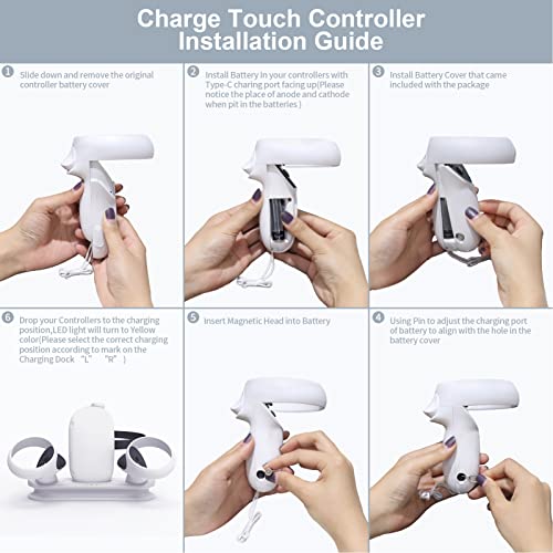 Pomya VR Headset Charging Dock, Automatic Adsorption VR Magnetic Charging Base, VR Headset Charging Stand, for Oculus Quest 2 VR Equipment Accessories