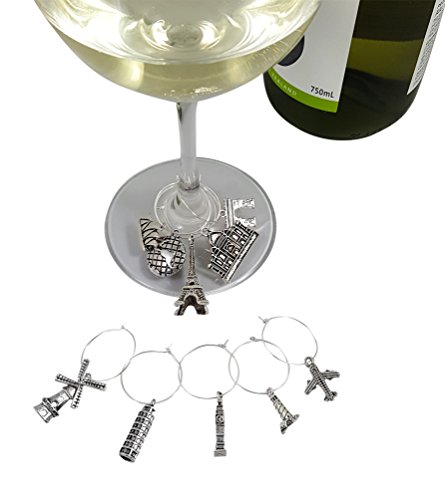 Palm City Products Deluxe Wine Charm Set β 28 Pieces Total includes Beach, Wine Lover, and World Traveler Themes
