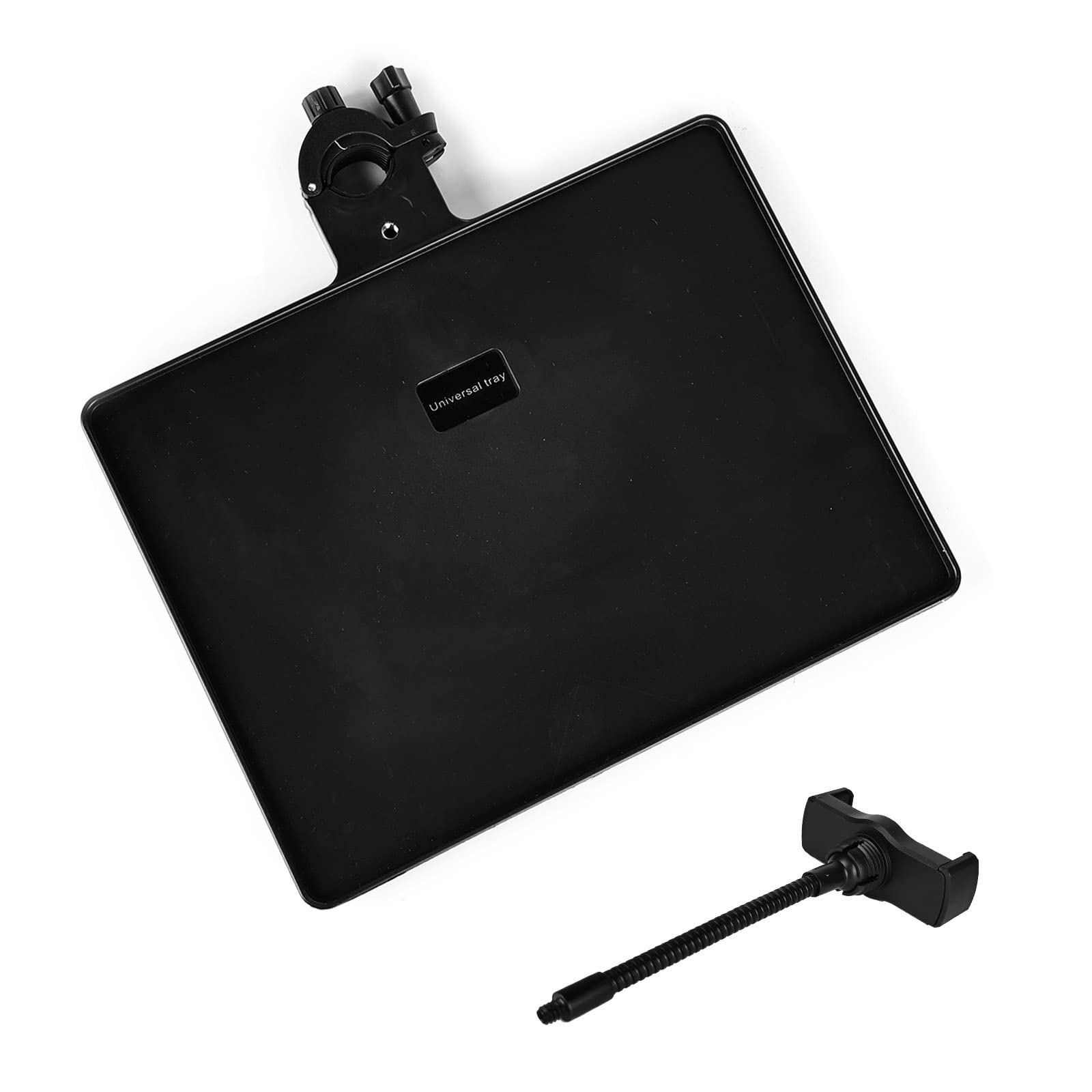 Microphone Stand Plastic Tray: Mic Stand Clamp-On Rack Tray - Plastic Microphone Stand Tray with Phone Holder for Stage Live Streaming Concert Performance Karaoke Clamp-On Music Stand Shelf