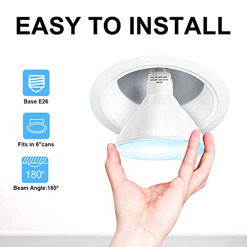 mfxmf LED Flood Outdoor Light Bulb 5000K Daylight,110V E26 Base 20W PAR38 Flood Light Bulbs Replace Up to 200W, Non-Dimmable,1800 Lumens LED Flood Light for Outdoor Hallway Garden(2 Pack)