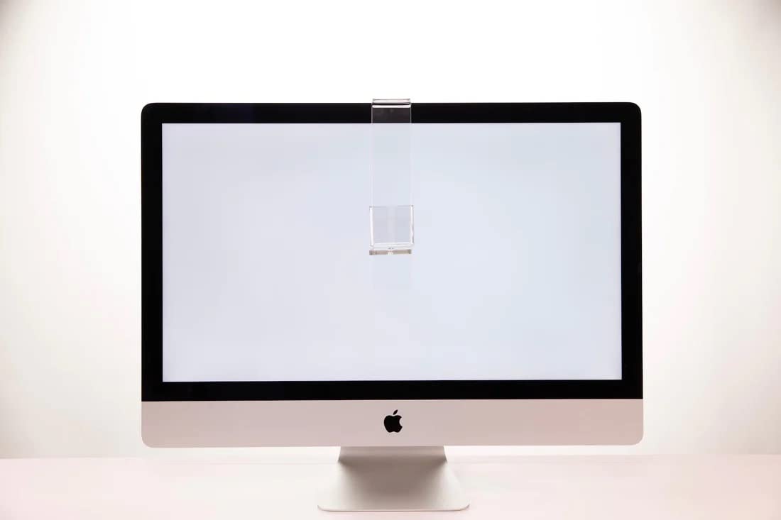PlexiCam Pro - Center Screen Webcam Holder/Mount, Position Any Webcam, Anywhere, on Any Screen… (for Desktops), Transparent