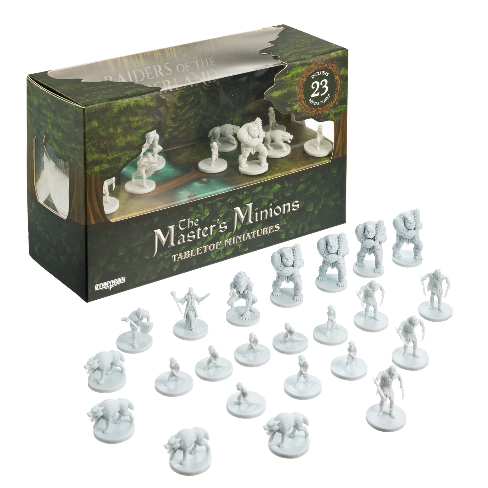 Master's Minions: Raiders of The Wilderland Tabletop Miniatures - 23 HD Unpainted Mini Figures - 25mm DND, Pathfinder, Fantasy RPG Bulk Minis - Unique Monsters + More from The 5e Starter Set Campaign