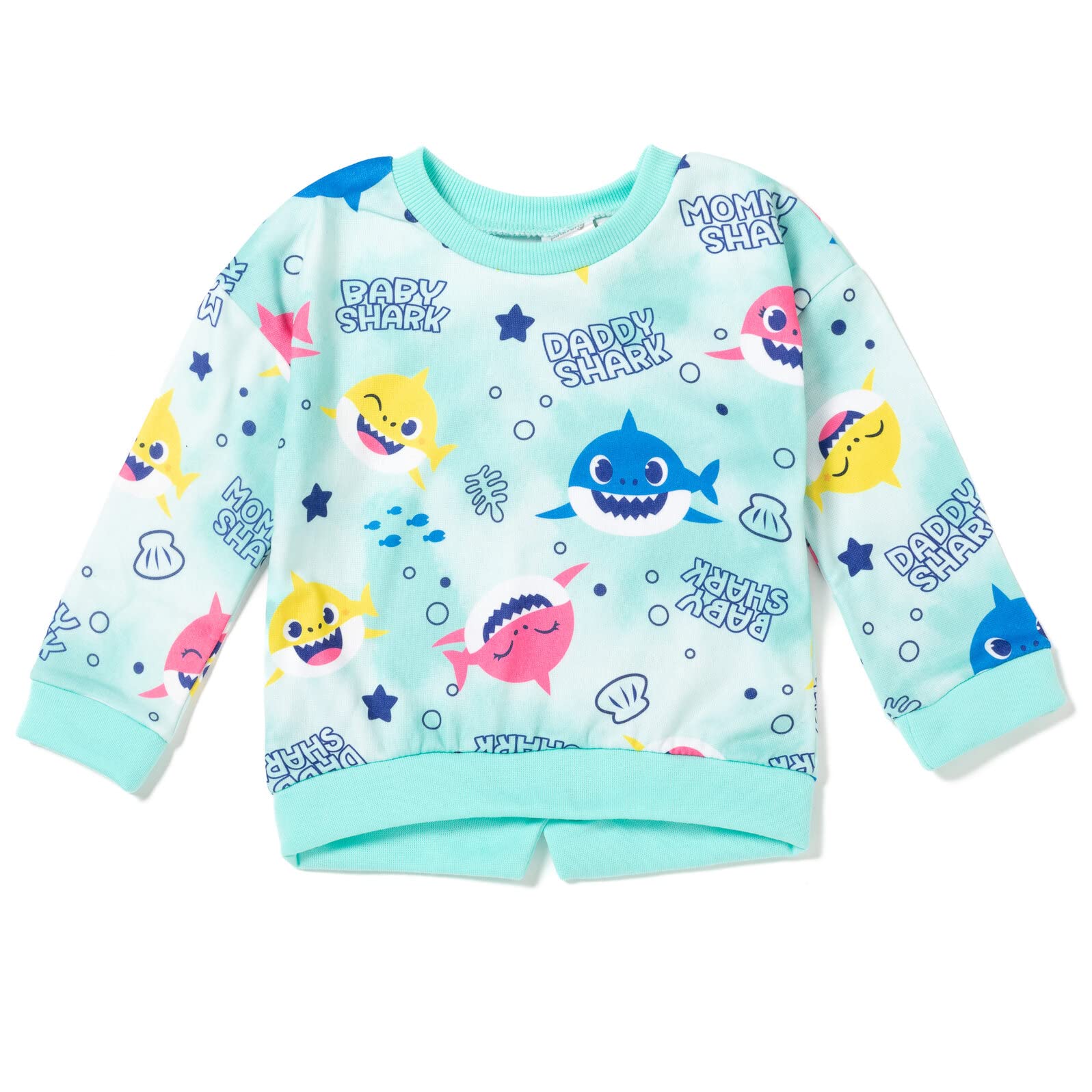 Pinkfong Baby Shark Baby Girls Fleece Pullover Sweatshirt and Legging Set Black/Blue 24 Months