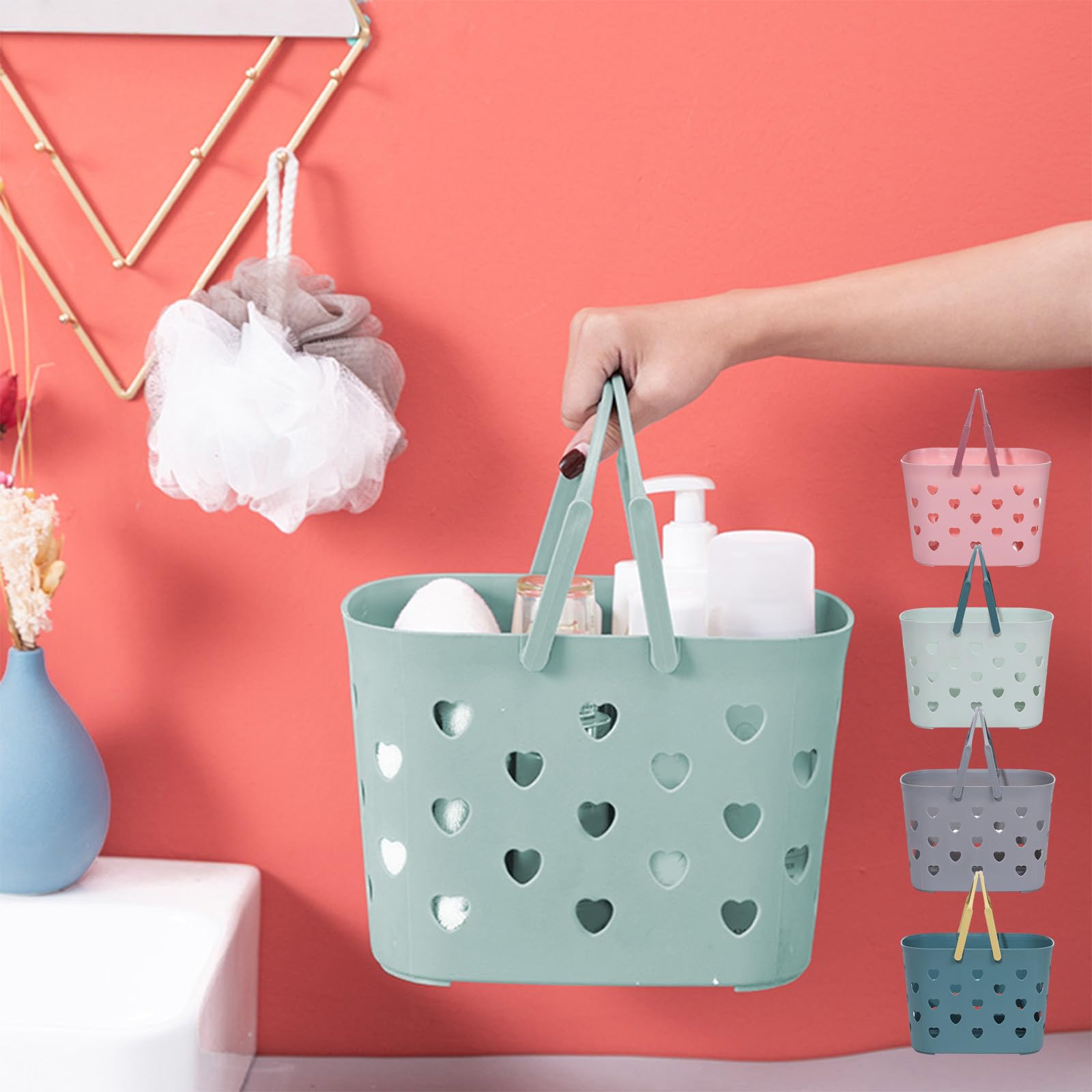 Shower Caddy Portable for College Dorm Room, Portable Shower Tote, Large Capacity Shower Organizer Basket with 2 Handle, Multifunctional Storage Basket For Bathroom Cleaning Supplies Kitchen