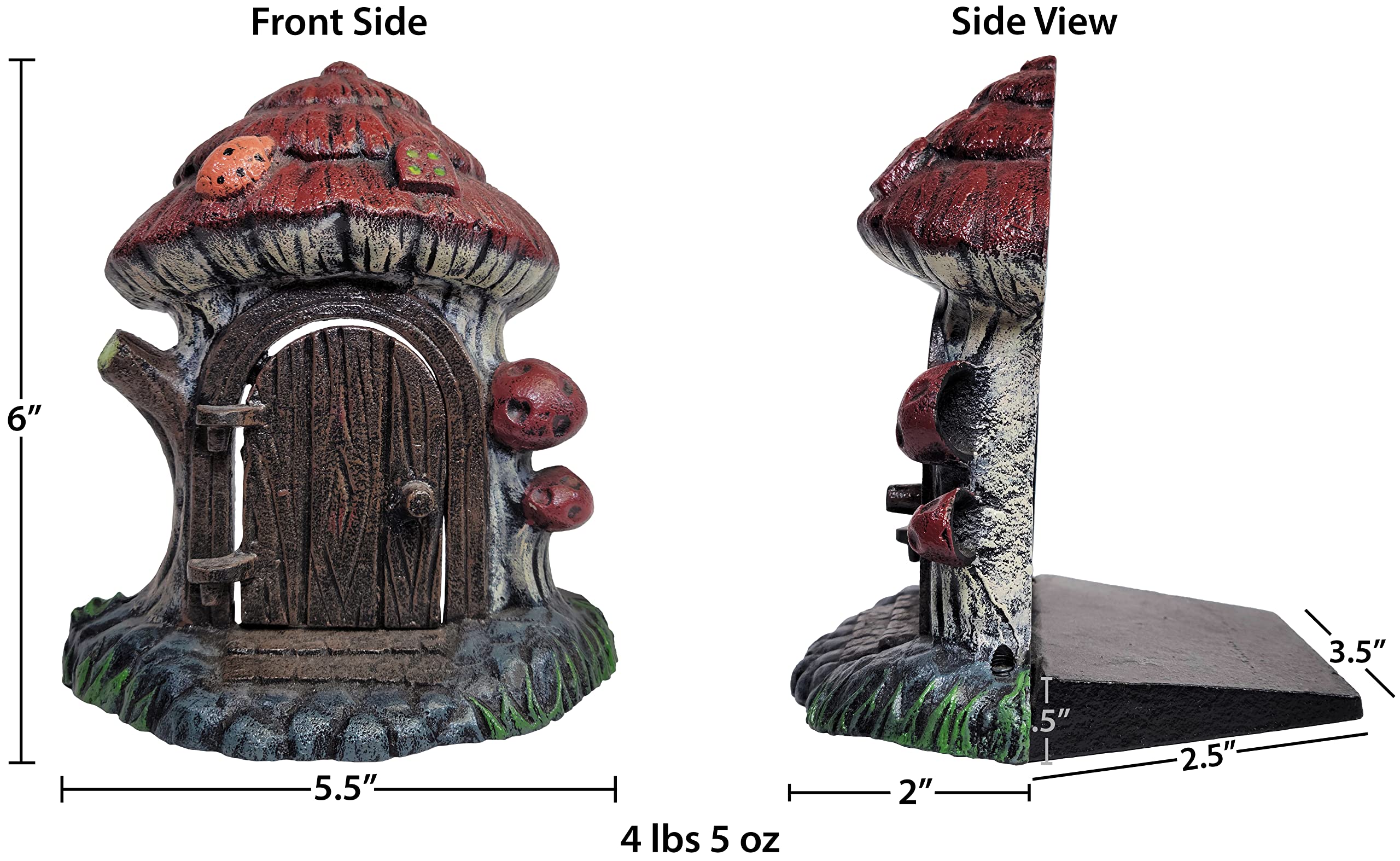 Lulu Decor, 100% Cast Iron House Fairy Door Decorative Door Stopper 4 lbs 5 oz
