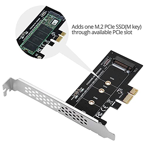 shyness 2 Pcs M.2 SSD M-Key NVME PCIe 3.0 X1 Card Adapter with Low and Full - Supports M.2 PCIe 2230, 2242, 2260, 2280