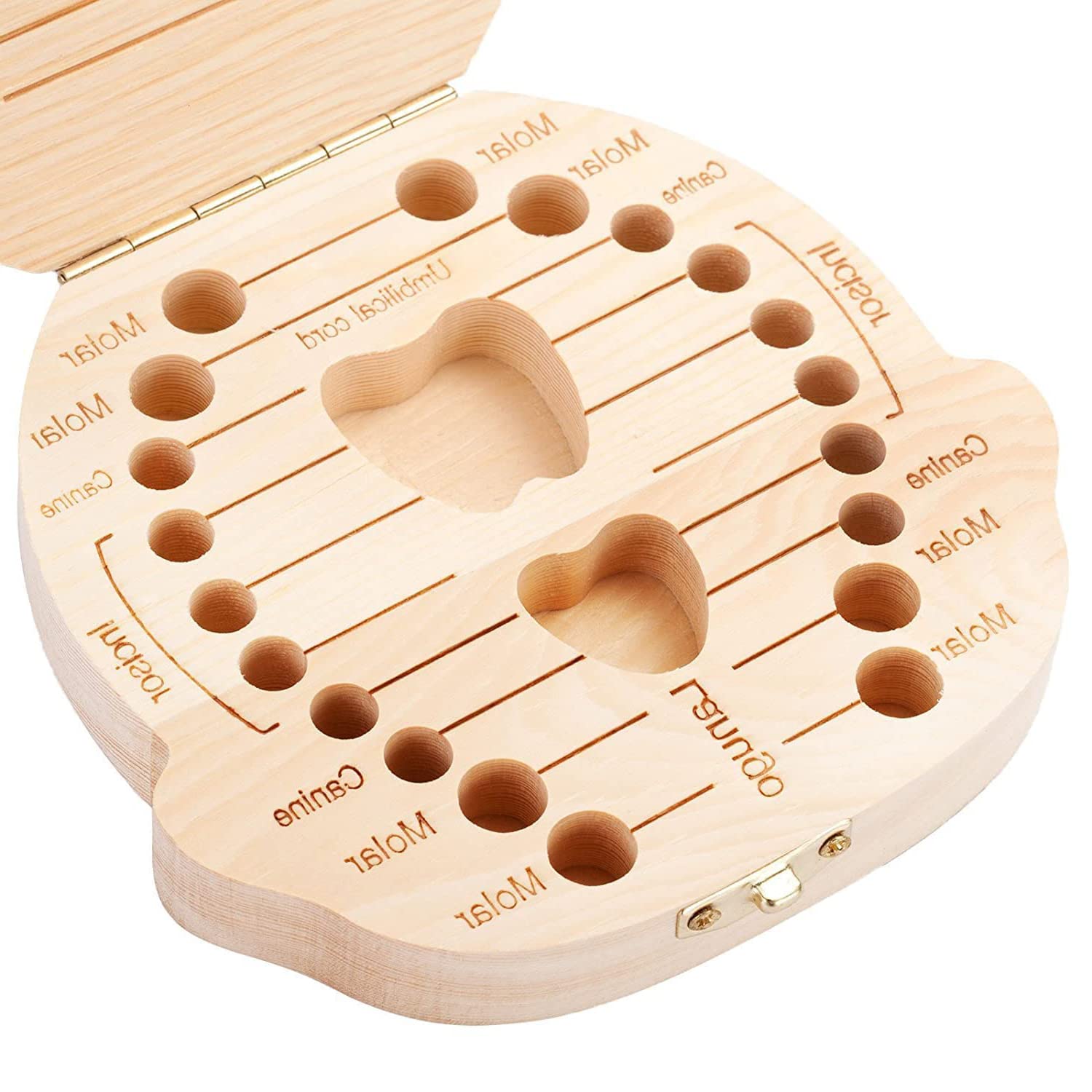 OMANI Tooth Box for Baby, First Tooth Fairy Keepsake Box, Wooden Teeth Box Tooth Saver, Teeth Storage for Lost Teeth Kids Gift (BOY)