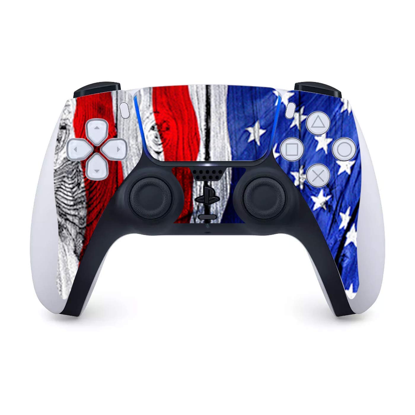 ITS A SKIN Skins Compatible with Sony Playstation 5 Console Disc Edition - Protective Decal Overlay stickers wrap cover - American Flag on Wood