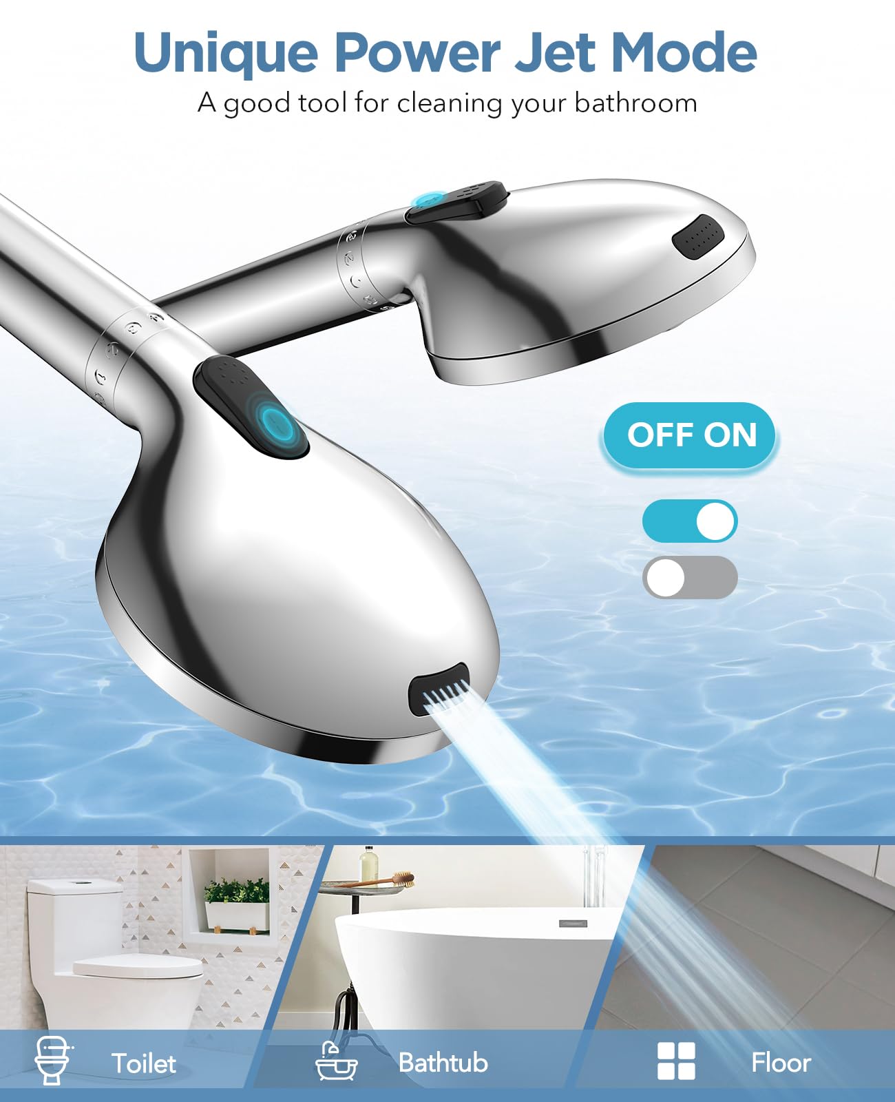 MakeFit Handheld Shower Head with Filter - High Pressure Shower Head with 10 Spray Modes, Hard Water Softener Showerhead with Hose, Bracket and Shower Filters to Remove Chlorine and Heavy Metals
