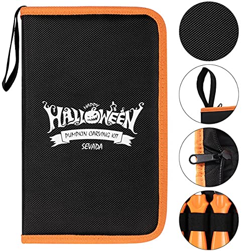 Pumpkin Carving Kit Tools,Halloween Pumpkin Decorating Kit Carving Knife - 8PCS Pumpkin Sculpting Tools Professional Stainless Steel Heavy Duty Knife Pumpkin Carving Sets