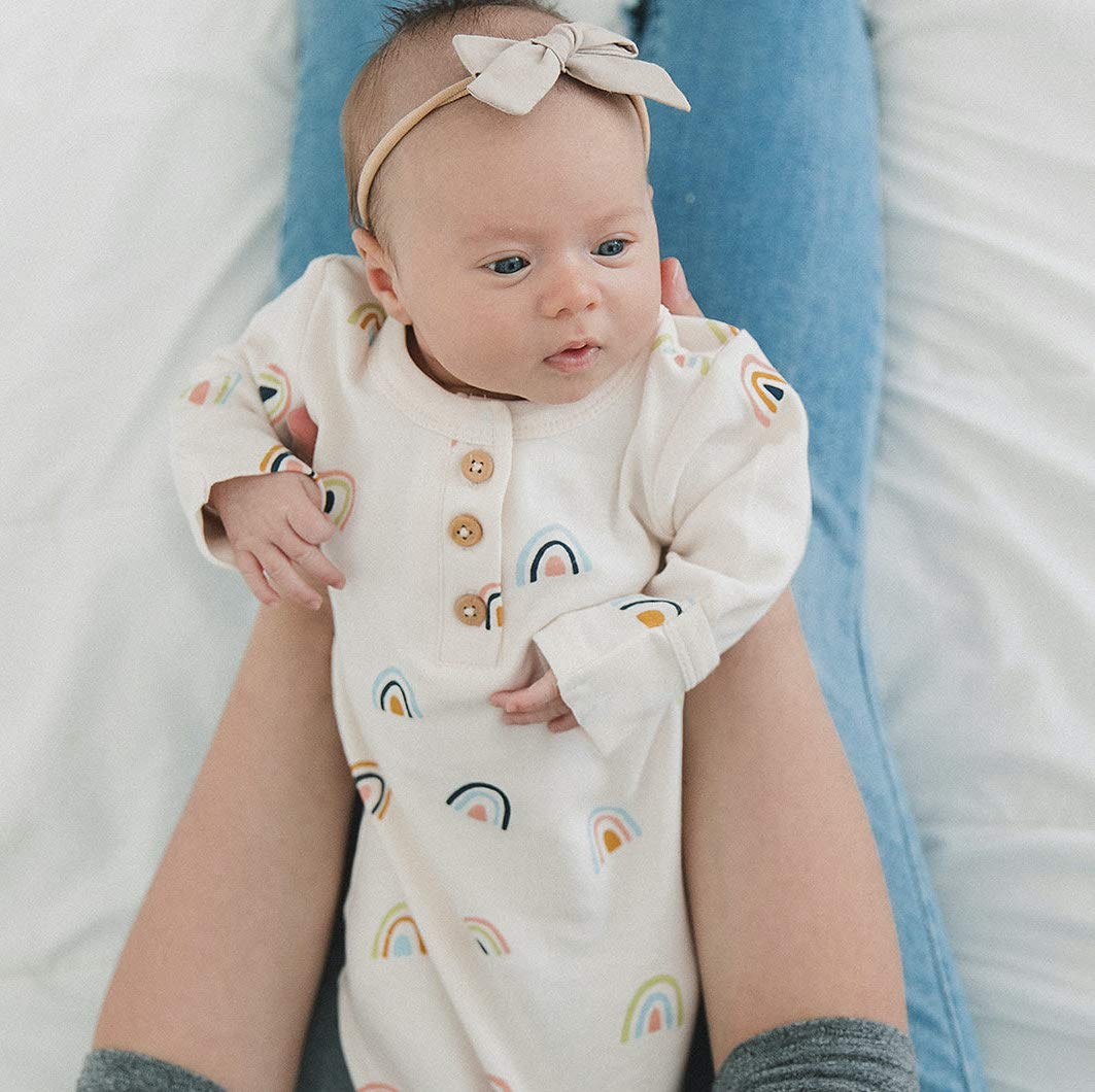 MakeMake Organics Organic Cotton Baby Layette Set Baby Shower Newborn Gift Set Blanket Infant, Rainbow
