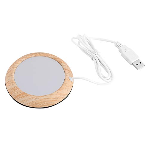 Omabeta Coffee Cup Warmer, USB Charging Wood Grain Warmer Cup Mat Mug Warmer, Cute and Portable Heat Beverage Heater Pad for Tea Coffee Water Milk Cocoa (Bright Wooden Grain)