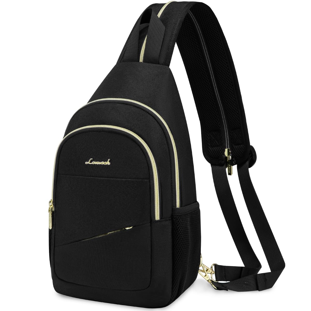 LOVEVOOK Sling Bag for Women, Sling Backpack Crossbody Bag Convertible, Small Diaper Bag Hiking Daypacks Water-resistant, Travel Shoulder Bag Chest Bag, Black