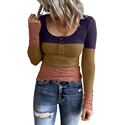 Sweatshirt for Women Hoodies Causal Loose Shirt Tops Oversize Comfy Blouse Tunics Sweatershirt Blouses Trendy Jumper Tops A-Brown