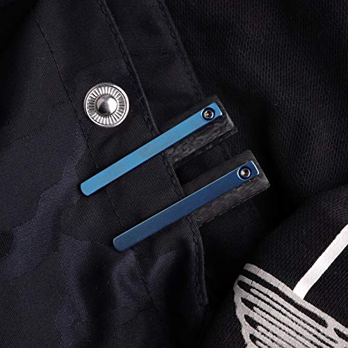 Samior GP035 Small Slim Folding Pocket Flipper EDC Knife, 3.5 inch M390 Black Tanto Blade, Lightweight Marble Carbon Fiber Handle Liner lock, Gentleman's EDC Knives, 1oz