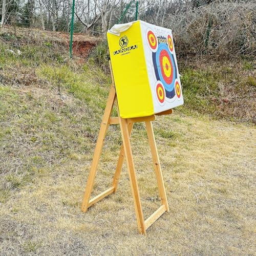 KAINOKAI Wooden Archery Target Stand for Point Bag Archery Target Straw Archery Target