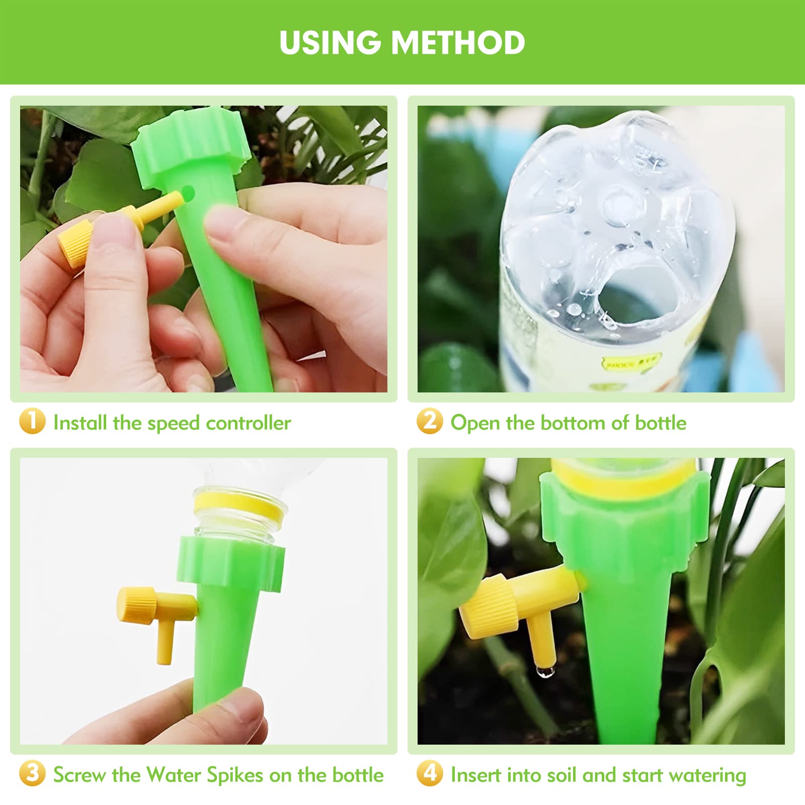 Plant Self Watering Spikes Drip Irrigation Kit 10 Pcs Plant Self Watering Devices Automatic Irrigation Planters Saving Water, Energy, Time(5 Green & 5 Blue Planter Insert)
