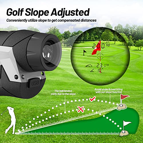 MiLESEEY Golf Range Finder with Magnetic Strip,Rechargeable Golf Rangefinder 656 Yds,±0.5yard Accuracy,Slope Switch,2s Fast Flag Pin Lock with Pulse Vibration,Professional for Golfers