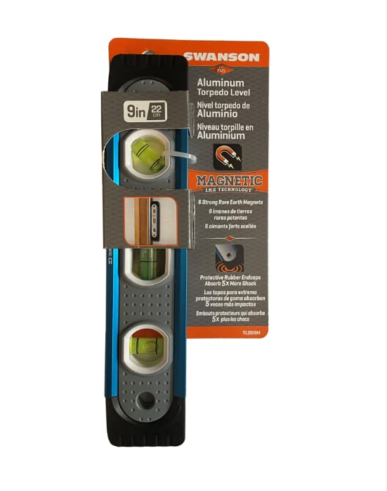 Swanson Tool Co TL009M 9-Inch Magnetic Shock-Resistant Short Torpedo Level