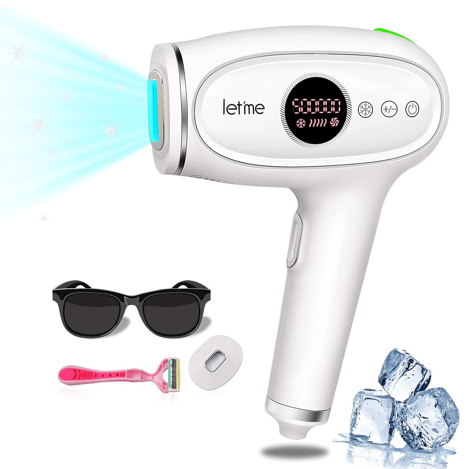 Laser Hair Removal for Women Permanent Painless Hair Remover Device for Facial Whole Body At Home, Built-in Professional Dynamic Cooling Function