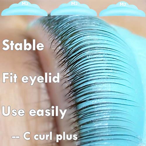 Lash Lift Pads,DIY Eyelash Lift Pads,Eyealsh Perm Rods, Lash Lifting at Home 10 Pcs Sky Blue Pads 5 Size SMM1M2L Reusable Soft Silicone Shields