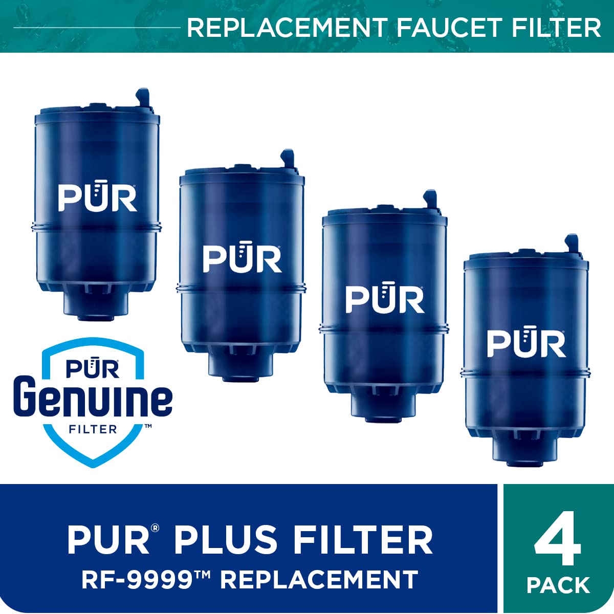 PUR PLUS Faucet Mount Water Filtration System Bundle with 4 Replacement Filters
