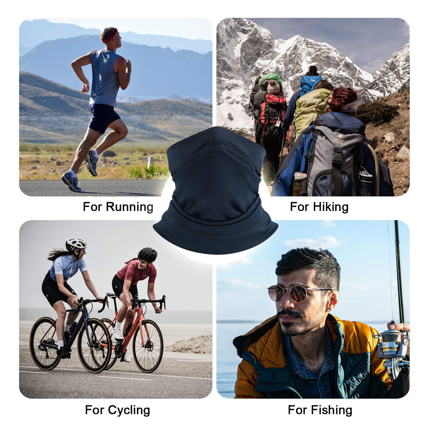LDHTY 4 Pack Face Mask Neck Gaiter Breathable, UV Protection Cooling Reusable for Men Women Motorcycle,Fishing,Running