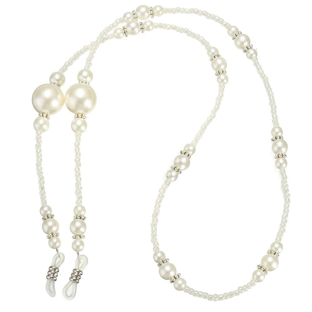 Pinksee Pearl Beaded Eyeglass Chain For Women Glasses Holder Strap