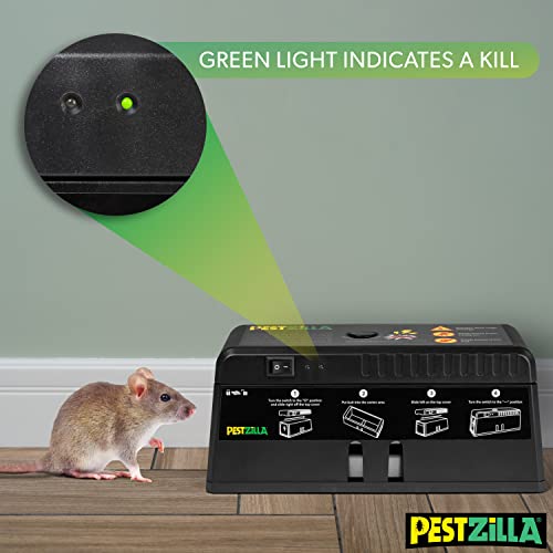 Pestzilla Rat Zapper β Rechargeable Electric Mouse Trap β Effective & Humane Mouse Traps Indoor for Home β Safe & Clean Rat Trap, No Touch & No Clean (2 Pack)